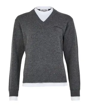 Miu Miu Long-sleeved Sweater - Black