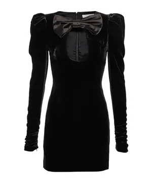 Alessandra Rich Cutout Velvet Minidress - Black
