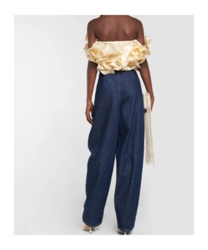 Magda Butrym Silk Ruffle Corset Top