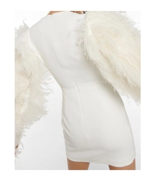 David Koma Feather-trimmed Cady Minidress