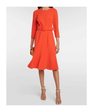 Oscar De La Renta Embellished Wool-blend Midi Dress