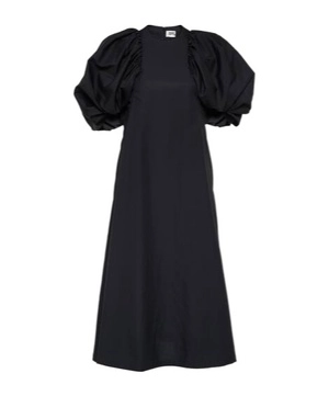 Comme Des Garçons Puff-sleeve Cotton Poplin Maxi Dress - Black