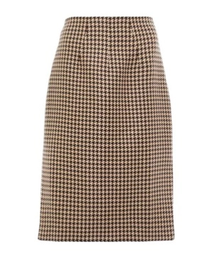 EMILIA WICKSTEAD Noah Houndstooth Pencil Skirt - Nude
