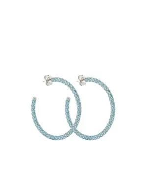 Amina Muaddi Cameron Crystal-embellished Earrings - Blue