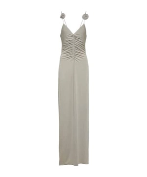 Magda Butrym Gathered Jersey Maxi Dress - Gray