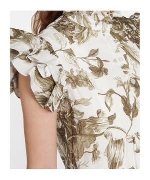 Erdem Pomona Printed Cotton Ruffled Mini Dress