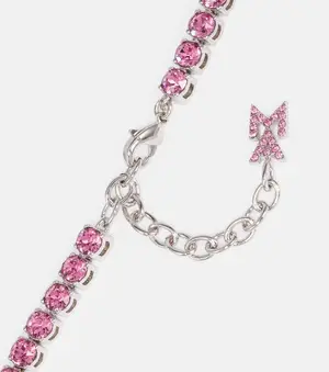 Amina Muaddi Tennis Crystal-embellished Necklace