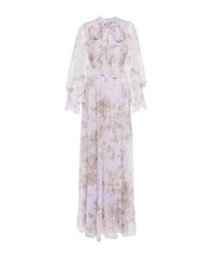 Erdem Chiara Printed Silk Gown - White