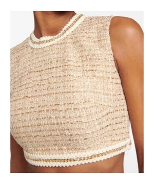 Giambattista Valli Embellished Tweed Crop Top