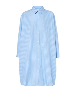 JIL SANDER Striped Cotton Poplin Shirt - Blue
