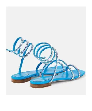 Rene Caovilla Crystal-embellished Satin Coil Sandals