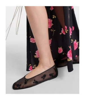 Magda Butrym Embroidered Mesh Ballet Flats