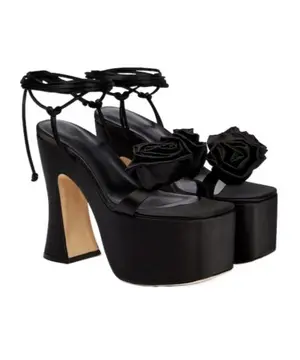 Magda Butrym Appliqué Satin Platform Sandals