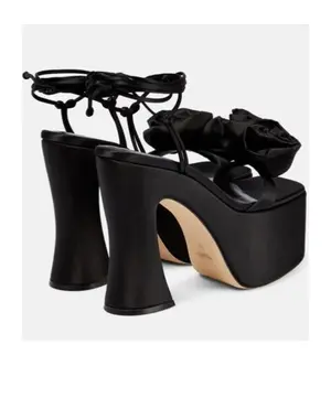 Magda Butrym Appliqué Satin Platform Sandals