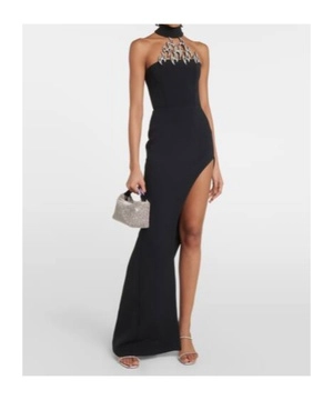 David Koma Crystal-embellished Asymmetric Gown