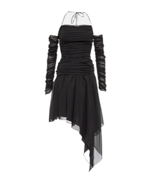 Blumarine Ruched Minidress - Black