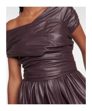 Altuzarra Corfu Off-shoulder Leather Maxi Dress