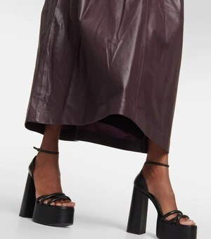 Altuzarra Corfu Off-shoulder Leather Maxi Dress
