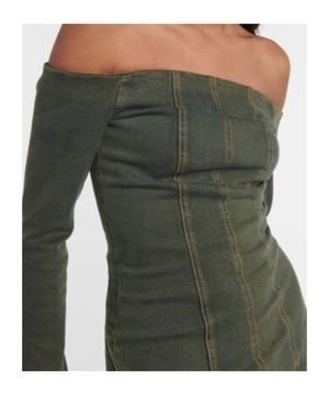 Blumarine Off-shoulder Denim Minidress