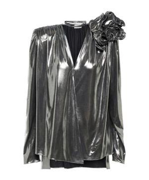 Magda Butrym Appliqué Metallic Blouse - Black