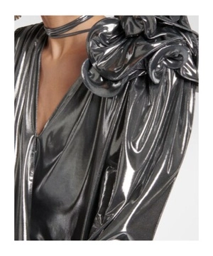 Magda Butrym Appliqué Metallic Blouse - Black