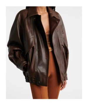 Nour Hammour Rafe Leather Bomber Jacket