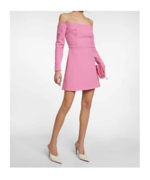 EMILIA WICKSTEAD Crepe Off-the-shoulder Mini Dress