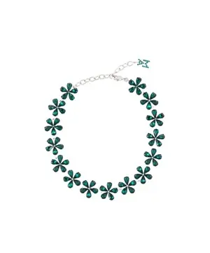 Amina Muaddi Crystal-embellished Anklet - Green
