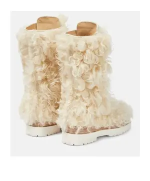 Magda Butrym Shearling Lace-up Boots