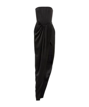 Alex Perry Ledger Strapless Satin Gown - Black