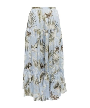 Erdem Olympia Printed Cotton Midi Skirt - Gray