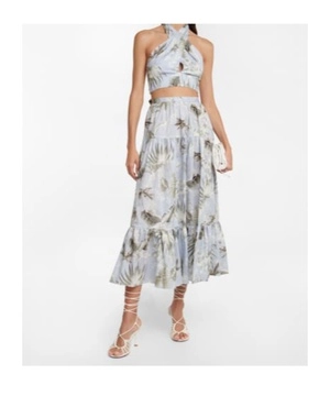 Erdem Olympia Printed Cotton Midi Skirt