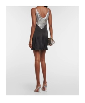 Rabanne Chainmail And Satin Mini Dress