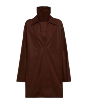 JIL SANDER Layered Cotton Minidress - Brown