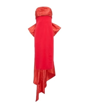 Oscar De La Renta Satin-trimmed Gown - Red