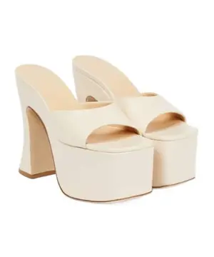 Magda Butrym Leather Platform Mules - White