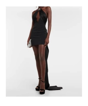 David Koma Embellished Halter-neck Minidress