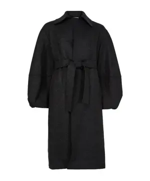 Harris Wharf London Puff-sleeved Coat In Pressed Wool