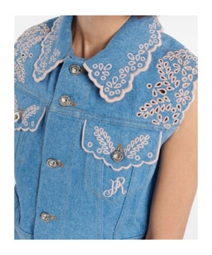 Rabanne Embroidered Denim Vest