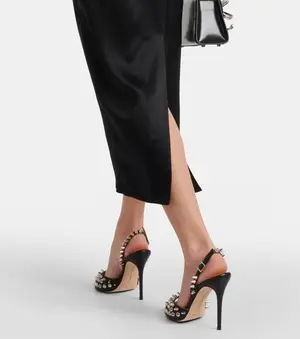 Alessandra Rich Off-shoulder Silk Midi Dress