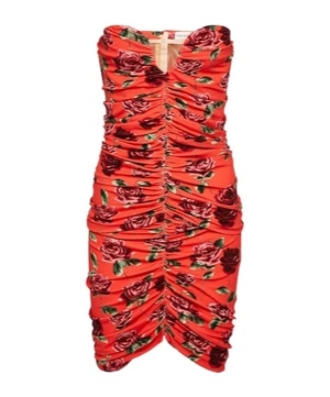 Magda Butrym Floral Ruched Minidress - Red