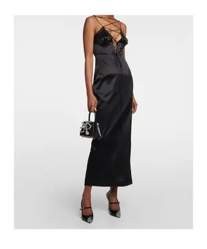 Alessandra Rich Silk-blend Satin Maxi Dress