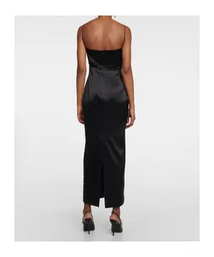 Alessandra Rich Silk-blend Satin Maxi Dress