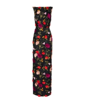 Erdem Embroidered Jacquard Gown - Black
