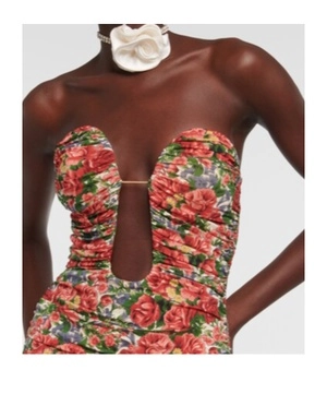 Magda Butrym Floral Ruched Mini Dress
