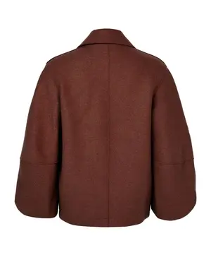Harris Wharf London Puff-sleeved Pressed Wool Jacket - Red