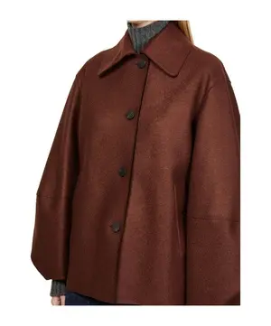 Harris Wharf London Puff-sleeved Pressed Wool Jacket - Red