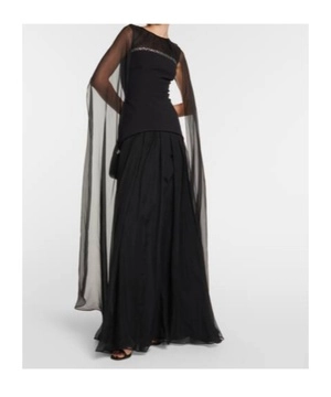 SAFIYAA LONDON Gloria Silk And Crepe Gown