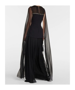 SAFIYAA LONDON Gloria Silk And Crepe Gown