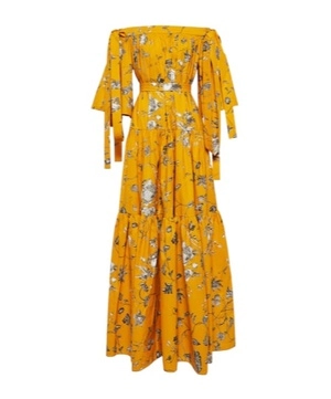Erdem Floral Cotton Maxi Dress - Orange